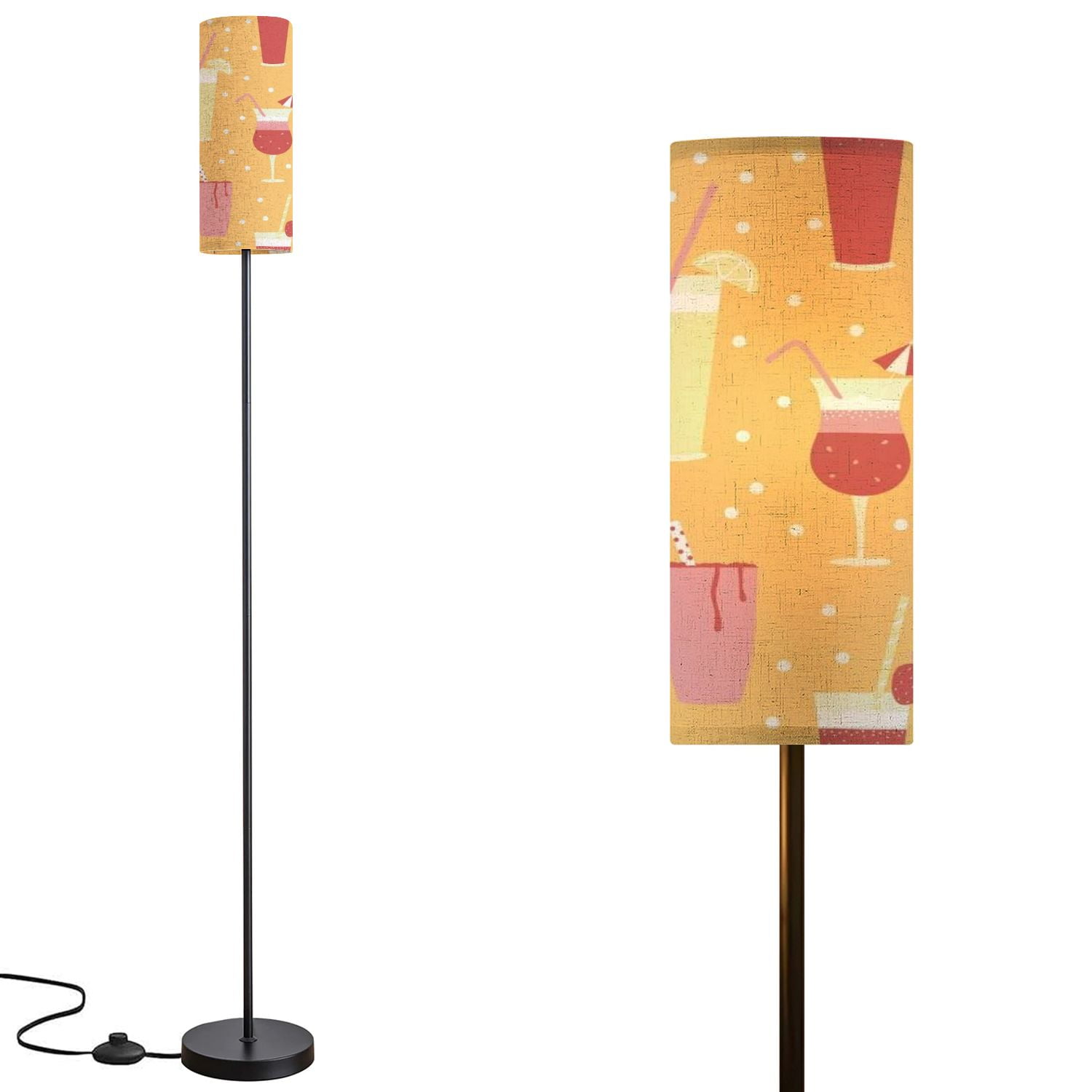 Modern Standing Lamps seamless pattern drinks cocktails shakes Dimmable ...