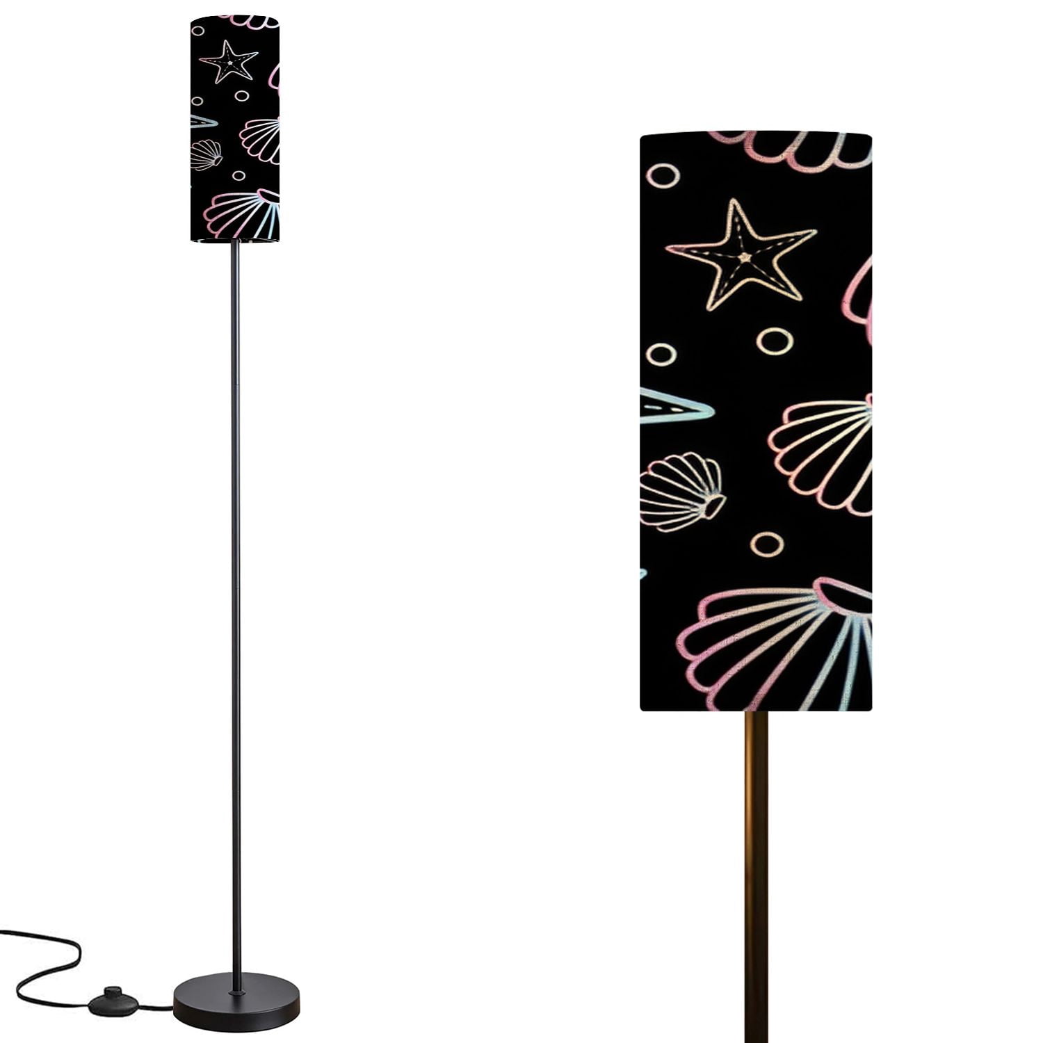 Modern Standing Lamps seamless pattern holographic pastel hand drawn ...