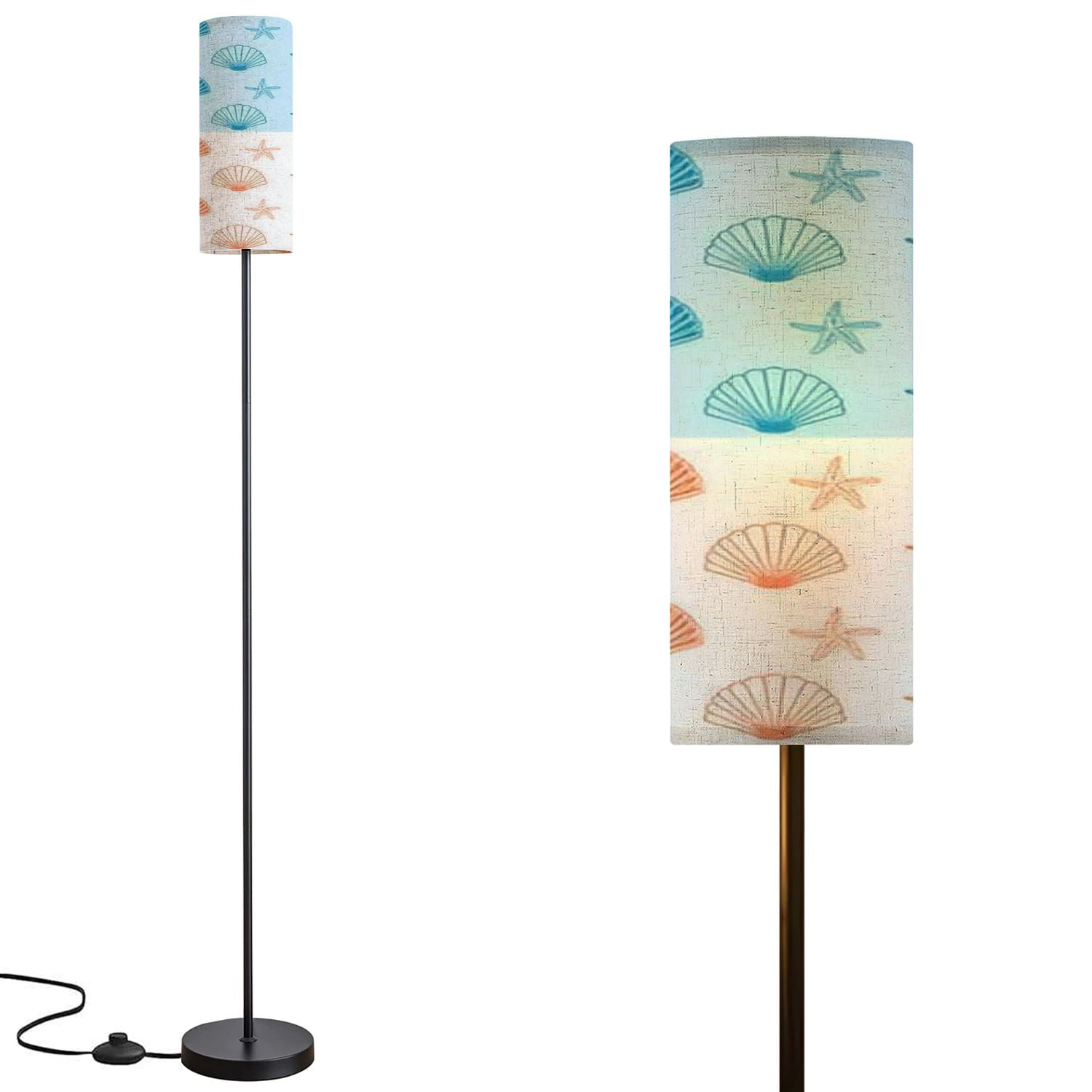 Modern Standing Lamps seamless patterns seashells starfish backgrounds ...