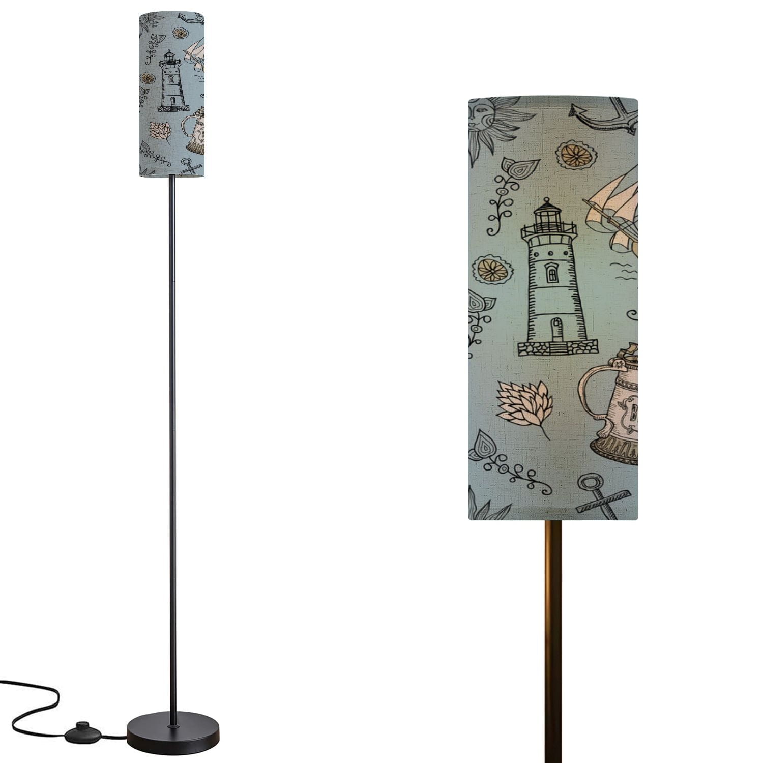 Modern Standing Lamps seamless sea Dimmable Floor Lamp Metal Pole Lamp ...