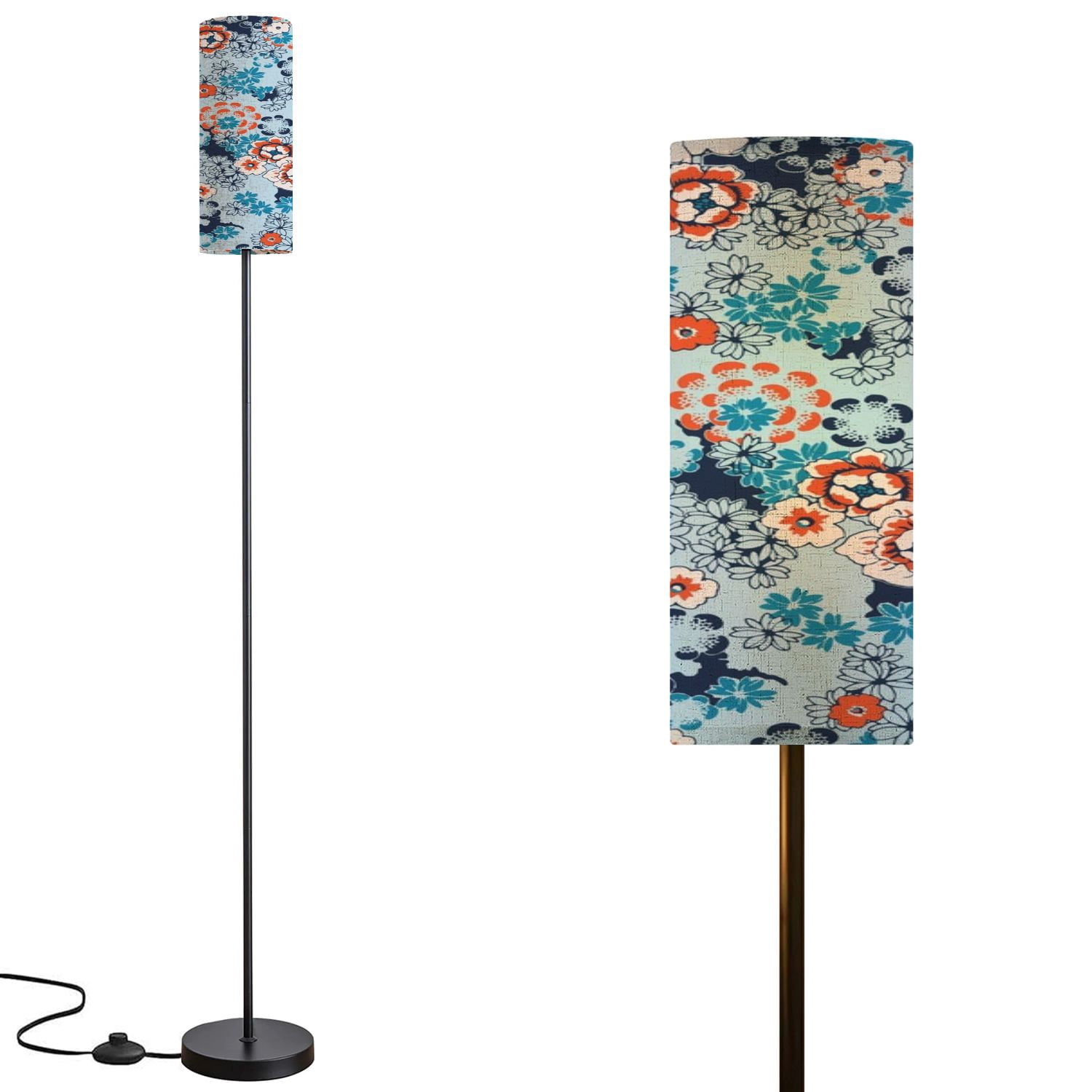 Modern Standing Lamps sized cluster floral regional colored textile ...