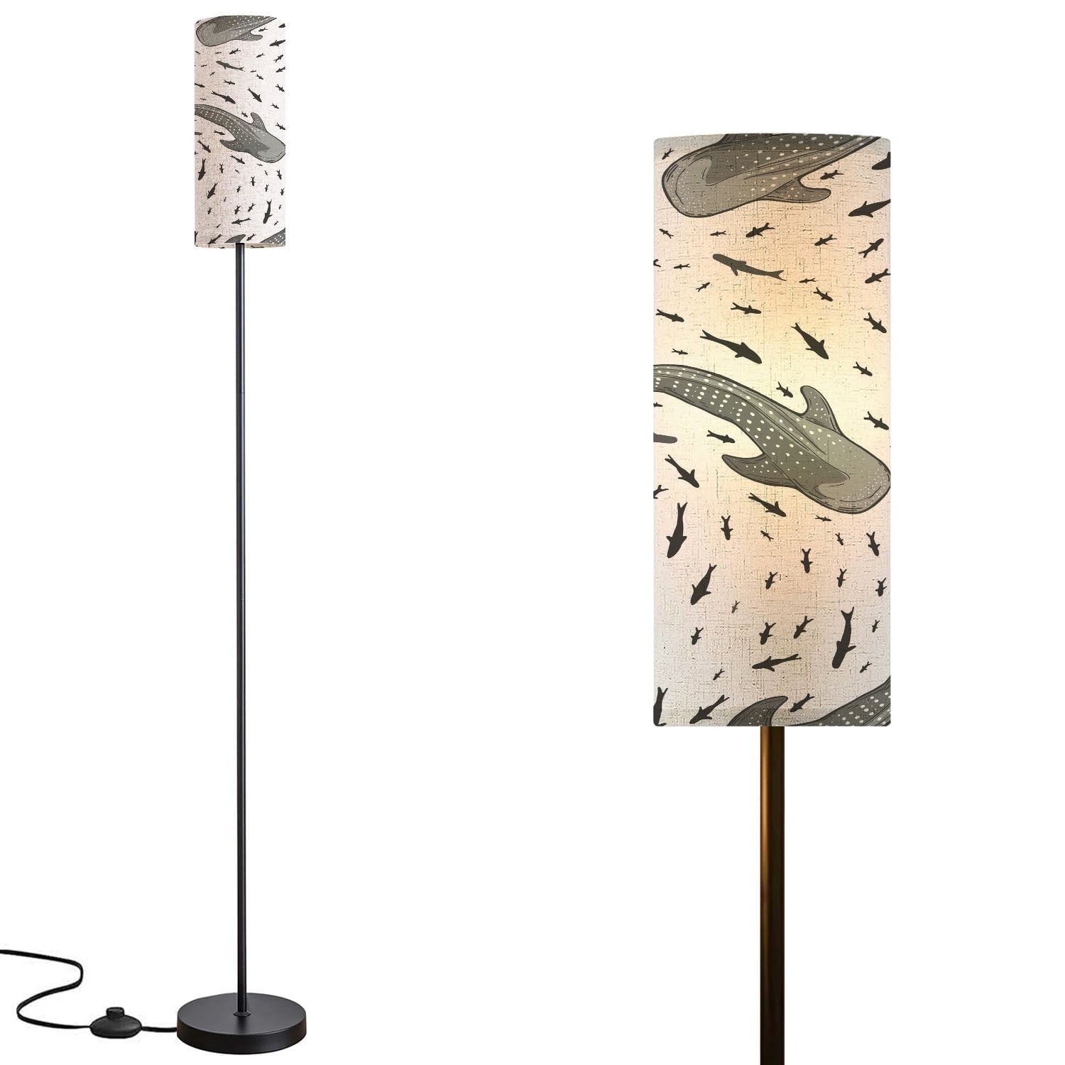 Modern Standing Lamps whale shark animal fish Dimmable Floor Lamp Metal ...
