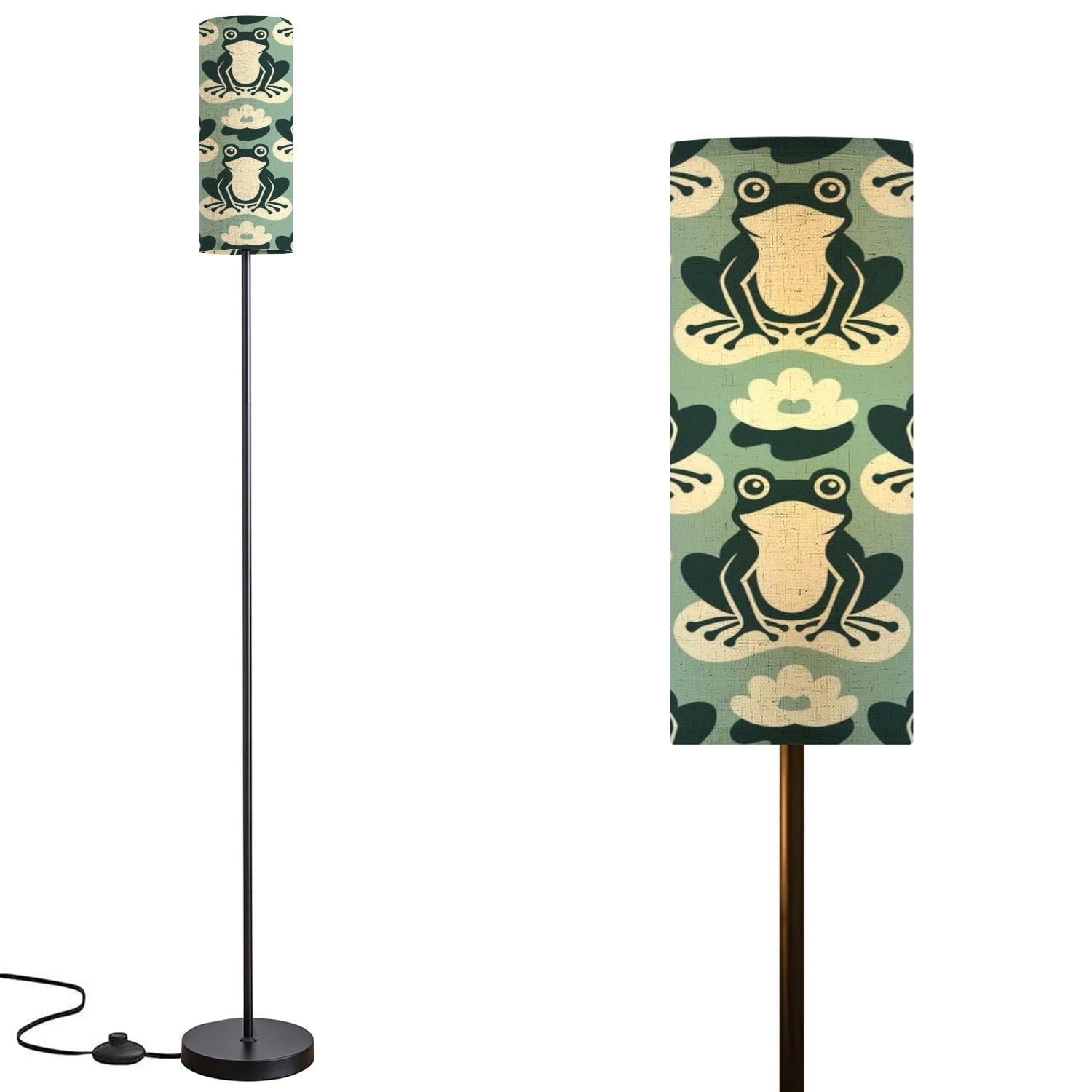 Modern Standing Lamps year frogs Fabric Textures Dimmable Floor Lamp ...
