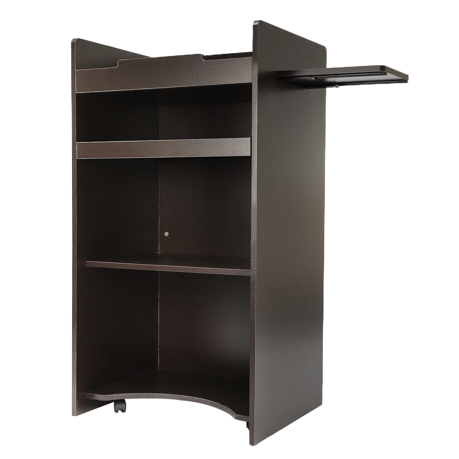 Modern Standing Podium Rolling Podium Wood Shelf Mobile Standing Laptop ...