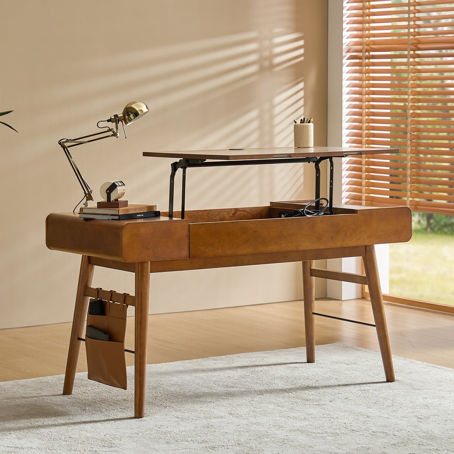 Modern Standing Writing Desk Adjustable with Cable Management USB and ...