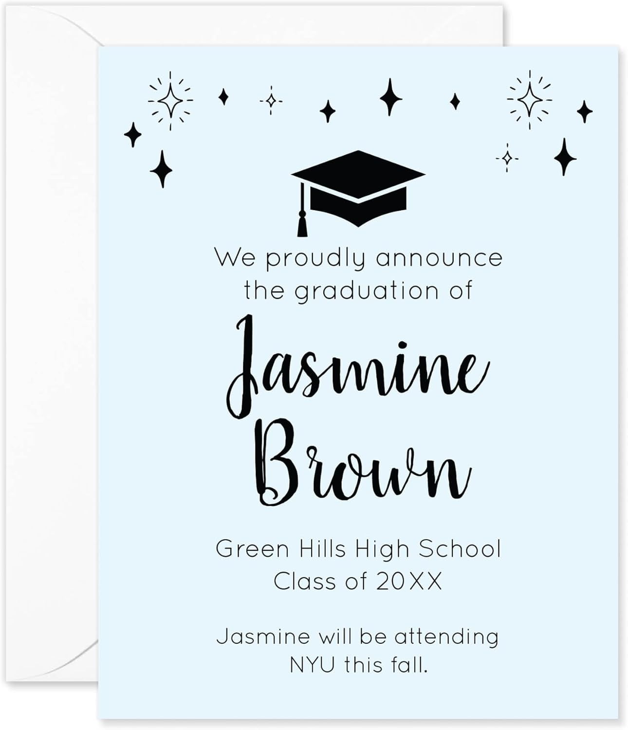 Modern Starry High School Graduation Announcements with Envelopes, Grad ...
