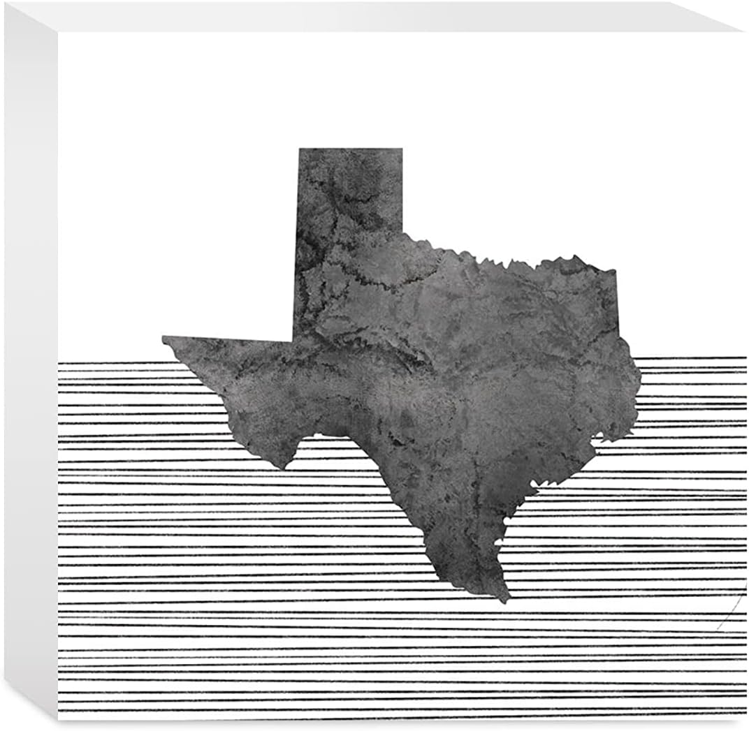 Modern State Shape with Straight Lines, , Wood Block Sign, 5"x5 ...