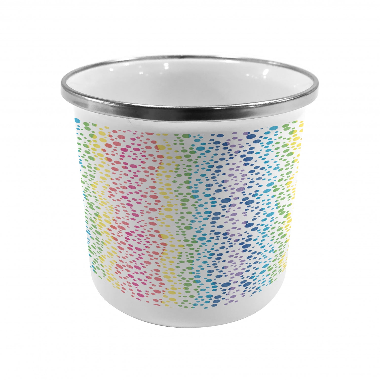 Modern Steel Camping Mug, Rainbow Colored Ombre Bubbles and Rounds ...