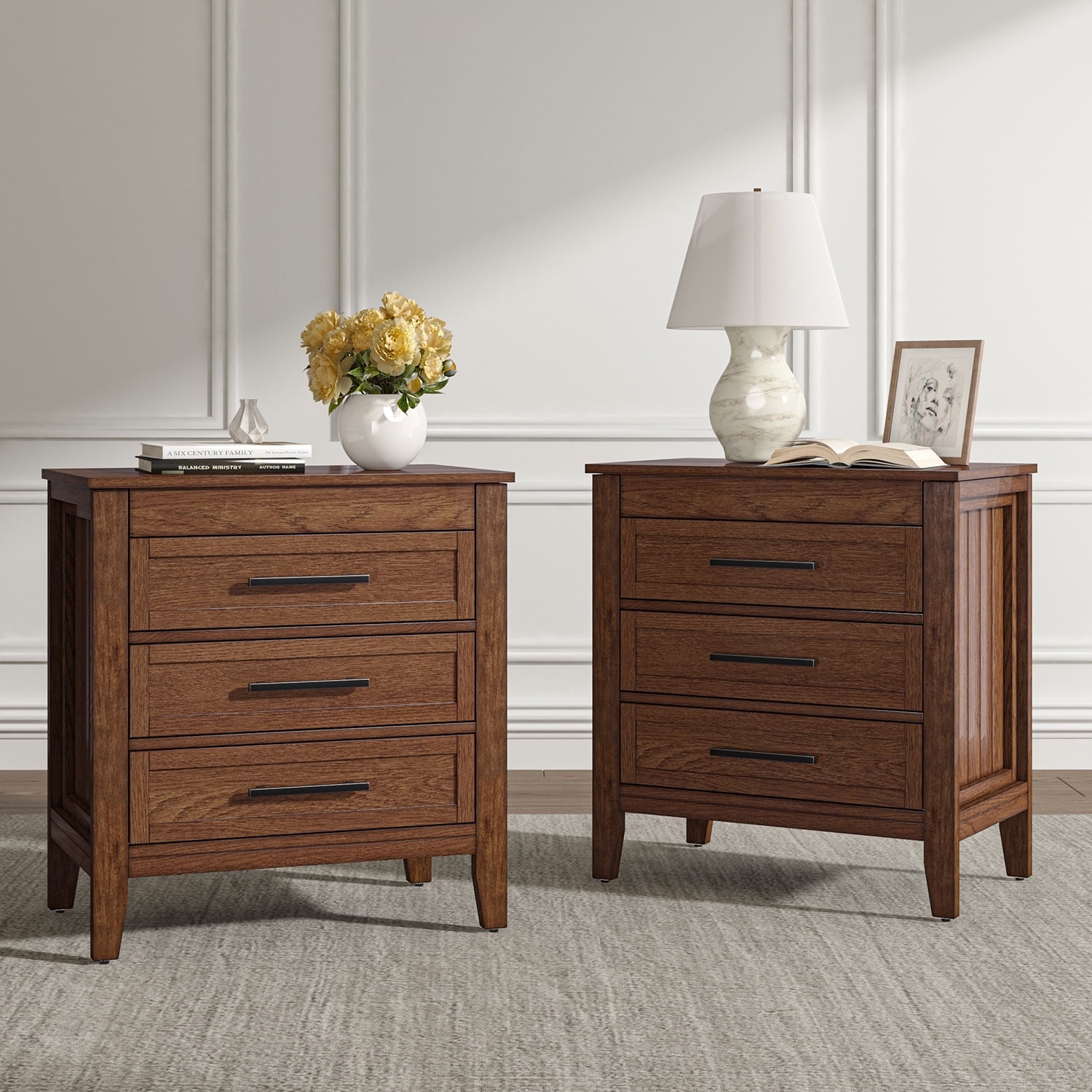 Modern Storage End Tables with Hidden Drawer Charging Station Side End ...