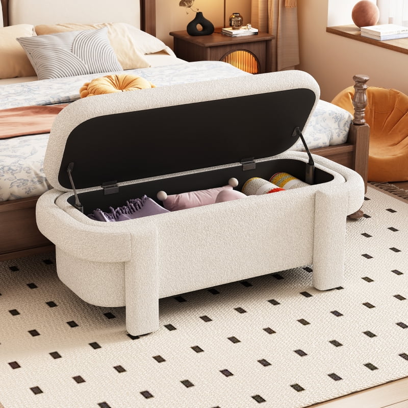 Modern Storage Ottoman Bench, Large Storage Space for the Living Room ...