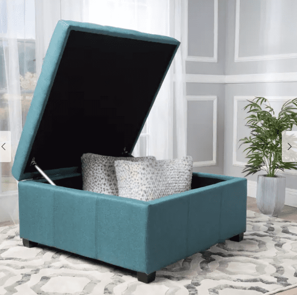 Modern Storage Ottoman, Upholstered Small Ottoman with Storage, Storage ...