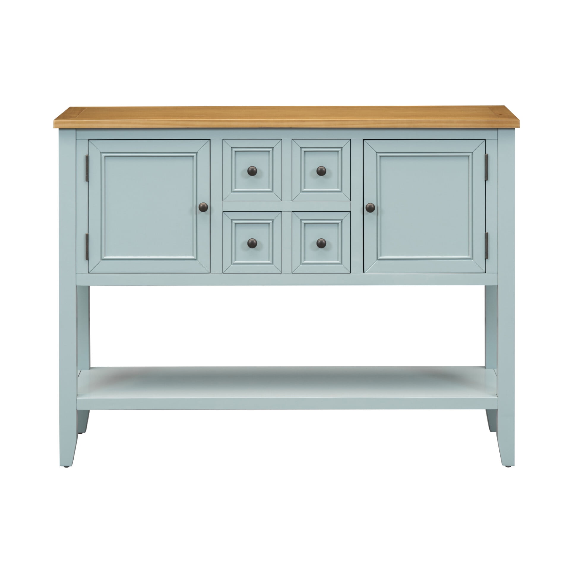 Modern Storage Vintage Console Table with 4 Drawers and 2 Cabinets ...