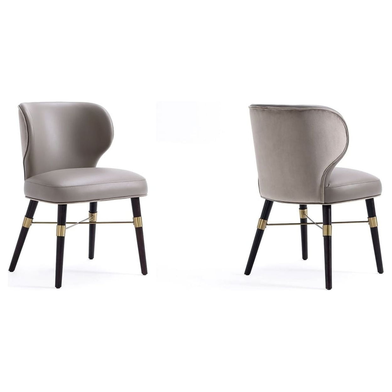 Strine Dining Chair in Dark Taupe - Set of 2 - Walmart.com