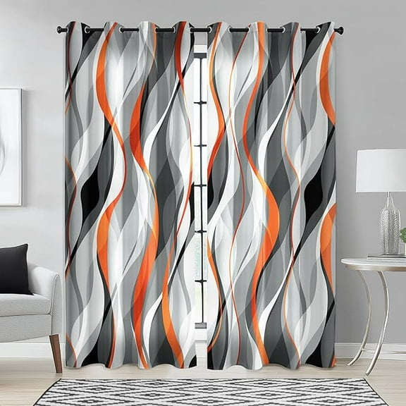 Geometric Red Sun Blackout Curtains For Bedroom, Abstract Medieval ...