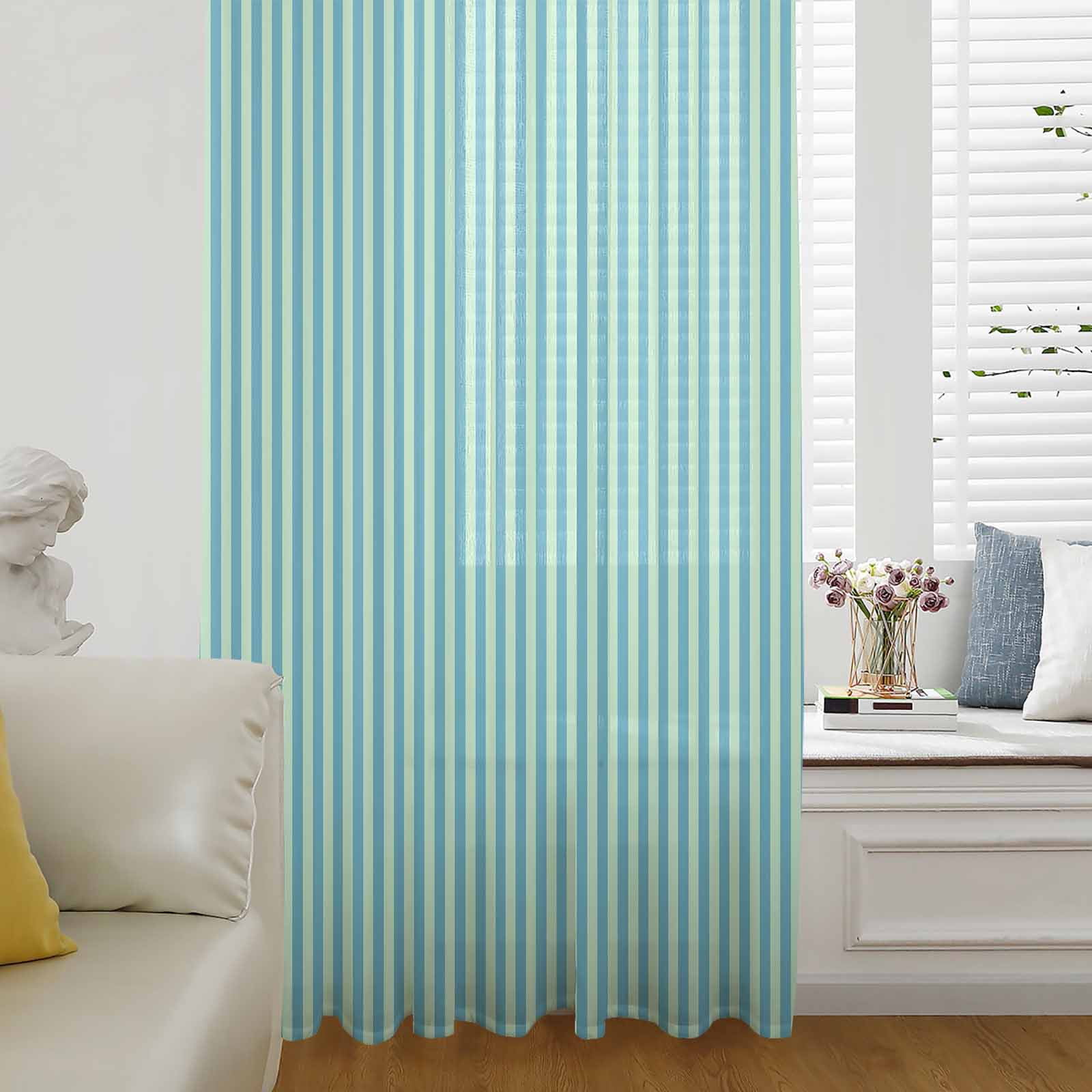 Modern Striped Window Curtain 63 Inches Long, Geometric Abstract ...