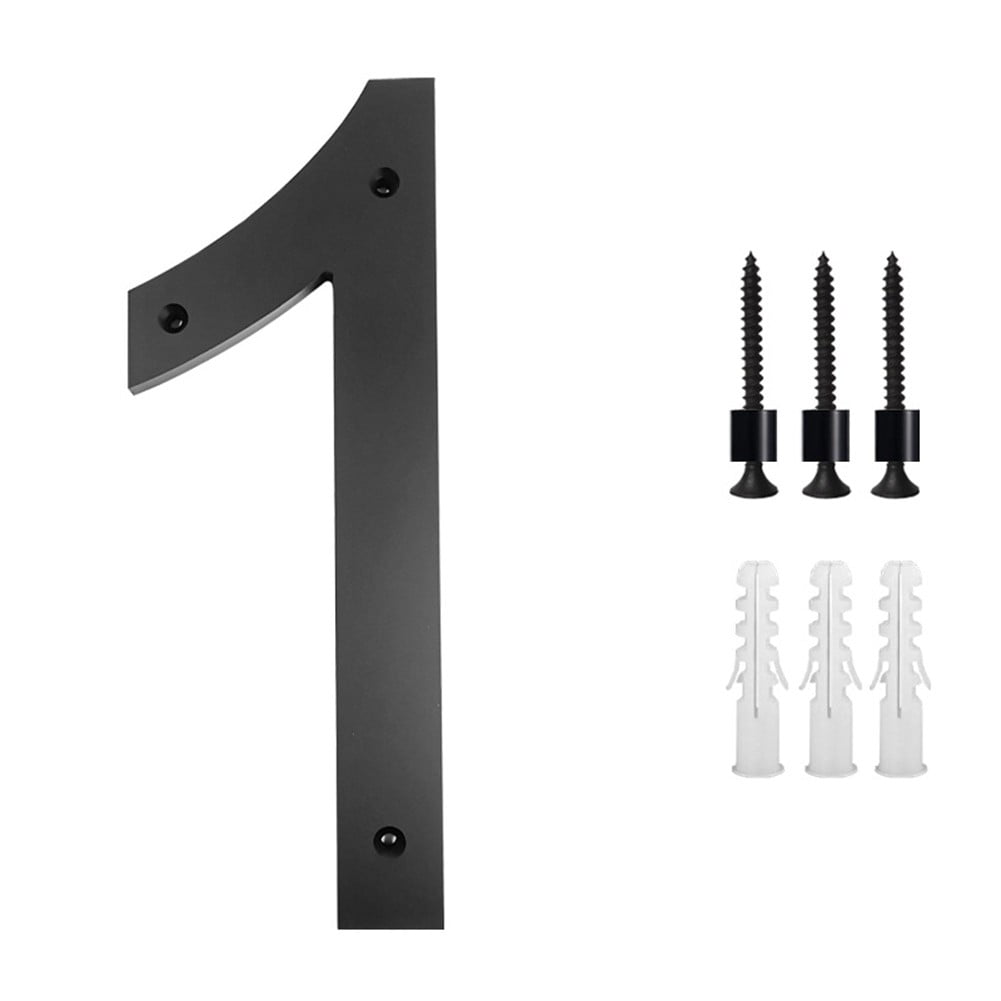 Modern Style 10 inch Floating House Numbers in Black with Shadow ...
