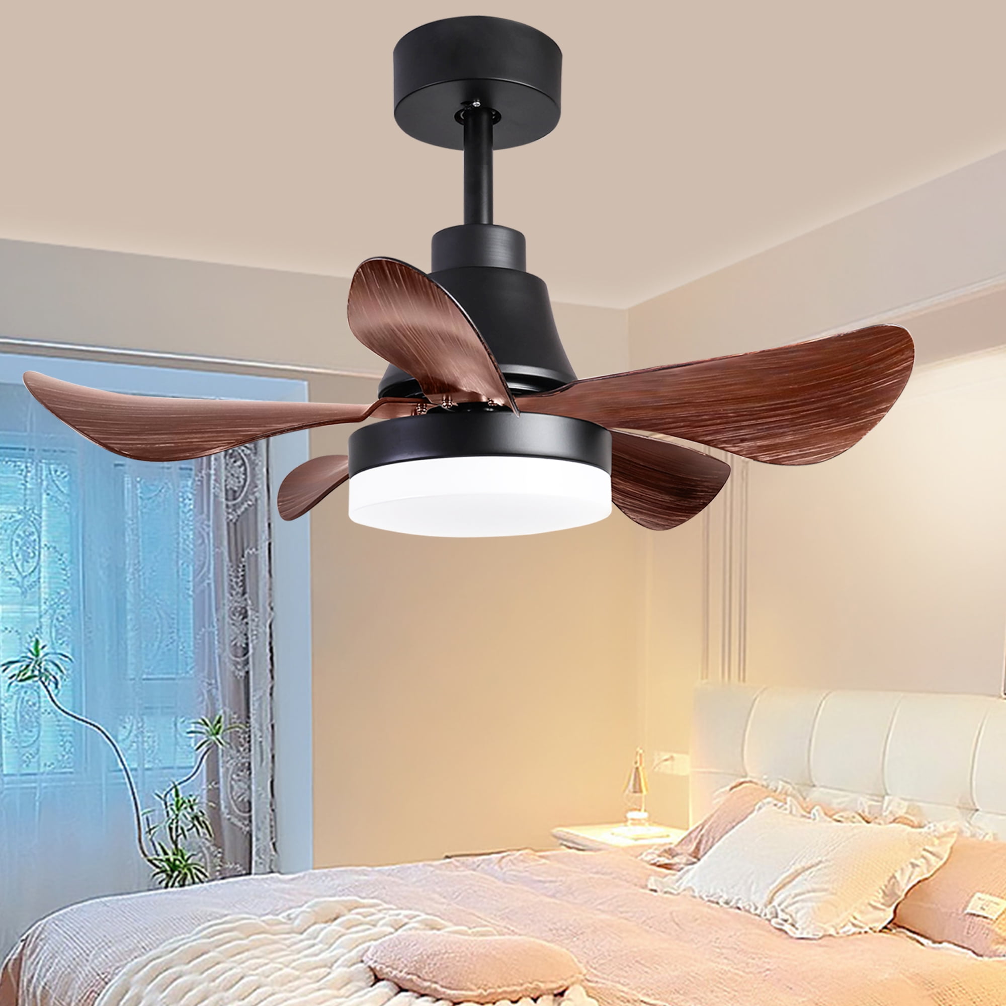 Modern Style 28-inch Ceiling Fan with Lights Remote Control, 5 ...