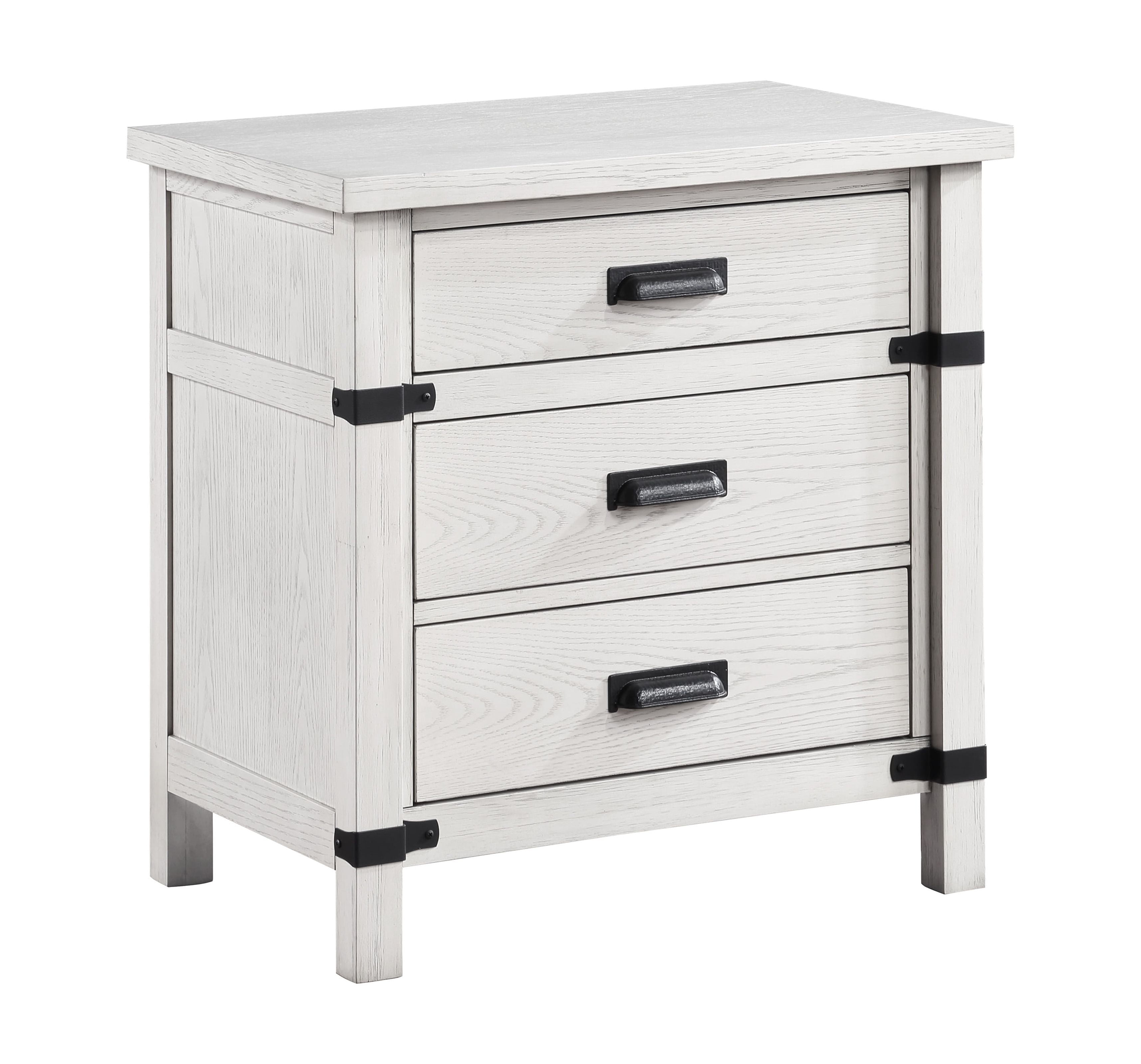 Modern Style 3-Drawer Night stand Made with Wood in Antique White Night ...