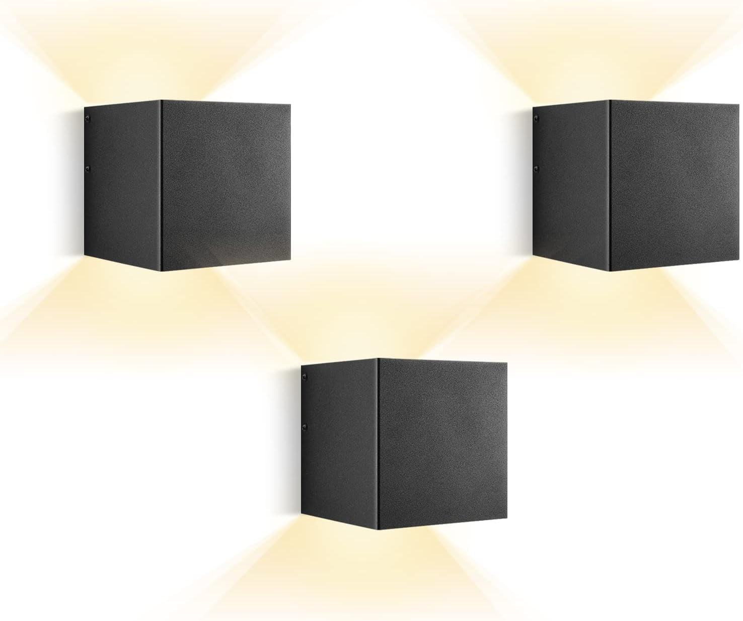 Modern Style Battery Operated Wall Sconces, LED Cube Indoor Up and Down ...