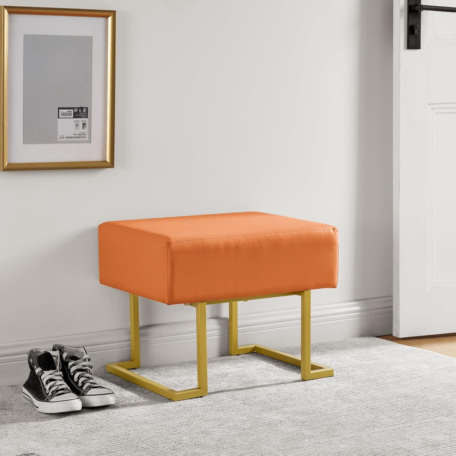 Modern Style Bedroom Single Seat Bench, Cushioned Bed end Stool, Living ...