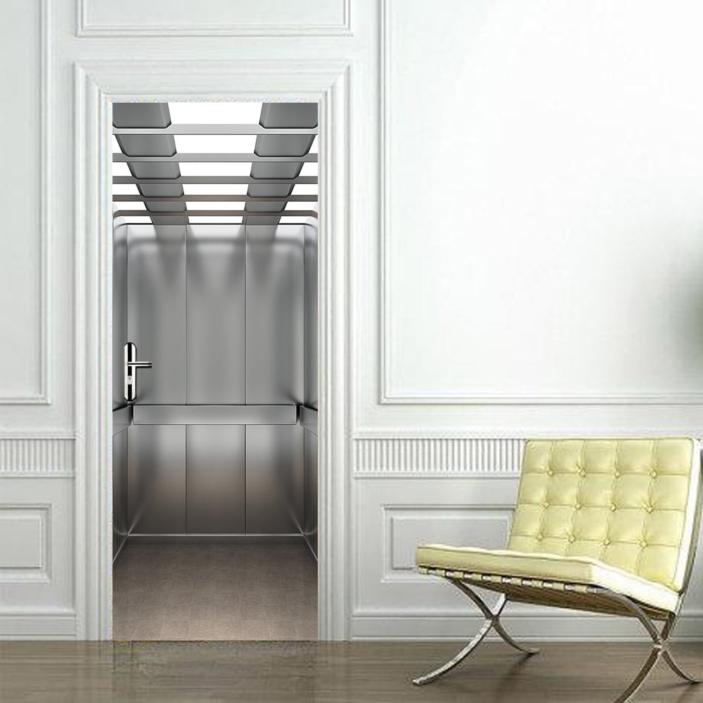 Modern Style Black Geometric D Door Wallpaper Sticker Adhesive PVC ...