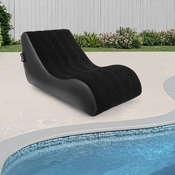Modern Style Black S-shaped Sofa Bed, Inflatable Sofa Bed, Folding Sofa ...