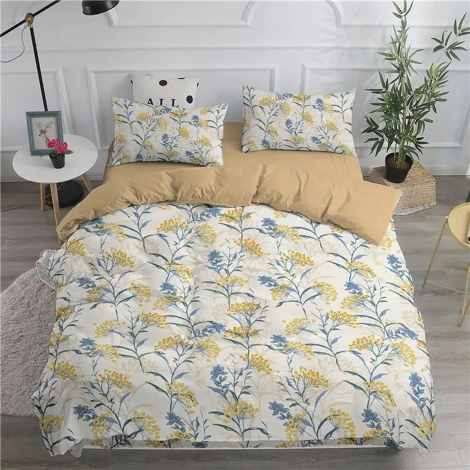 Modern Style Daisy Flower Bed Set Double Large King Size Bedding Set ...