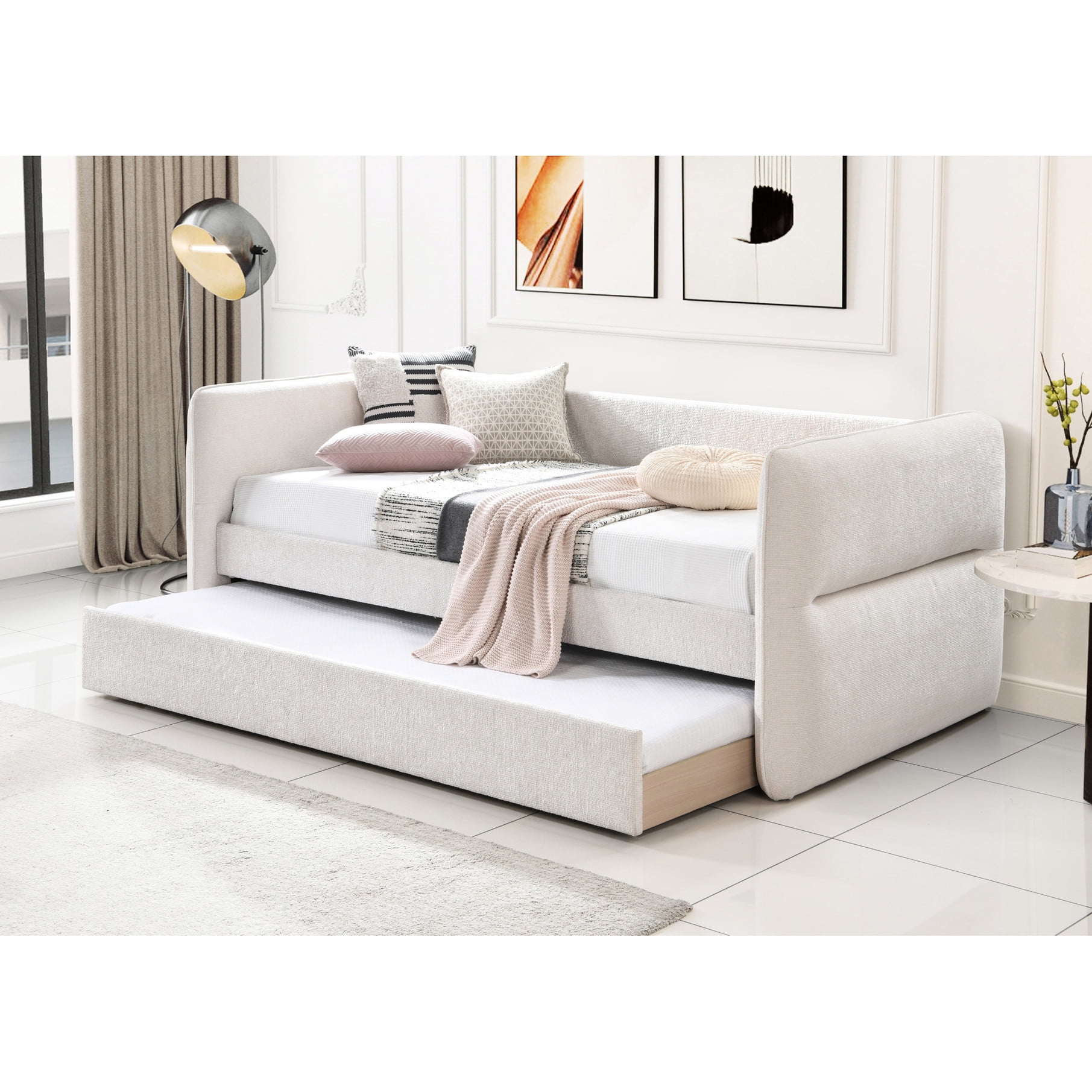 Modern Style Daybed with Built-in Trundle | In Home Office, Perfect for ...