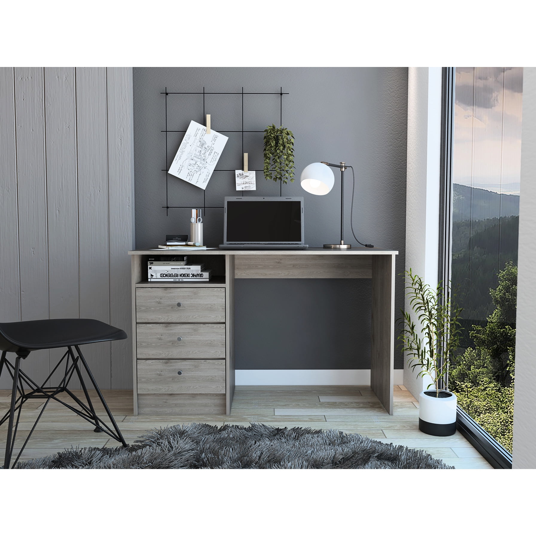 Modern Style - Drawer and Shelf - Compact Office - Elevated Workspace ...