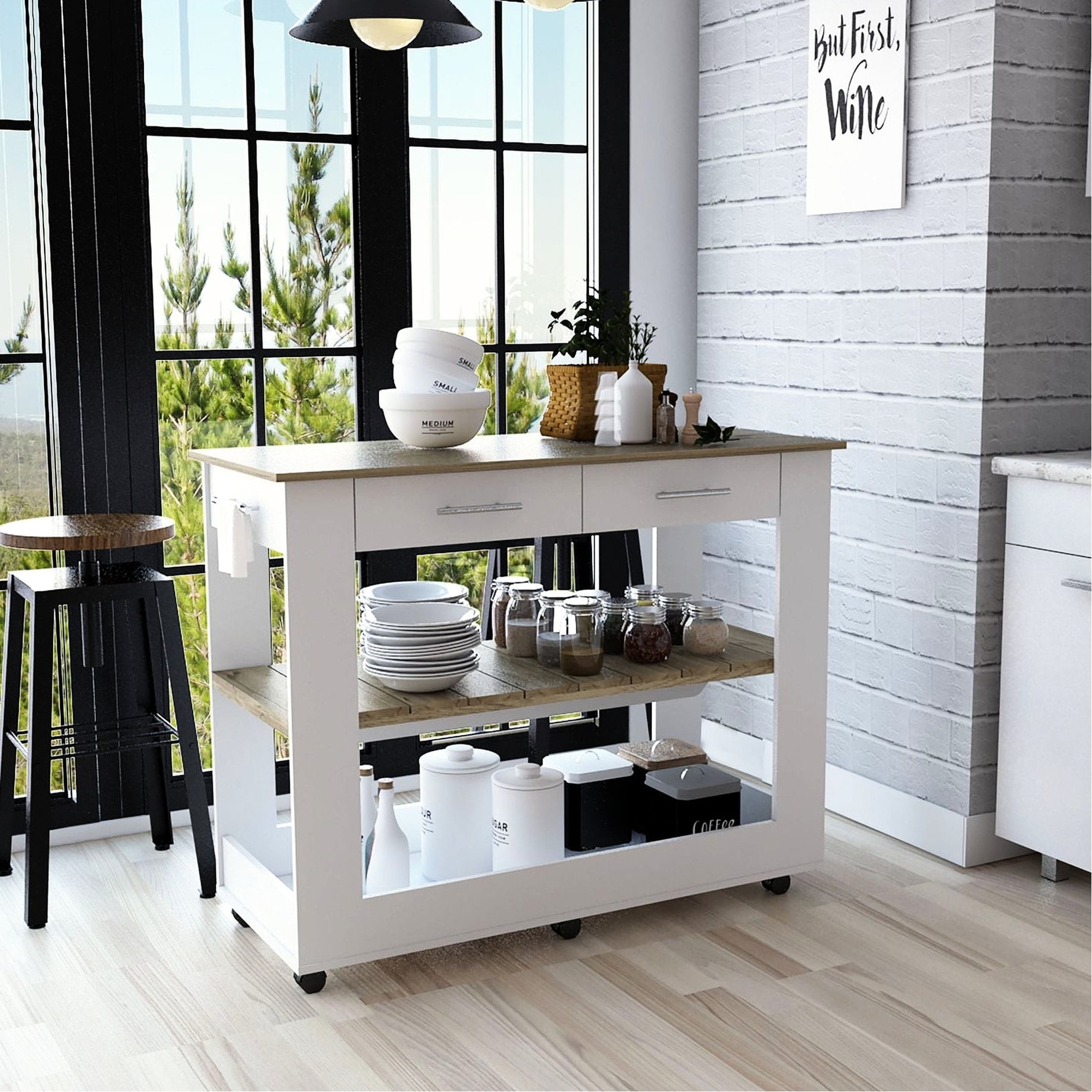Modern Style & Easy Assembly - Kitchen Island for Quick Setup and ...