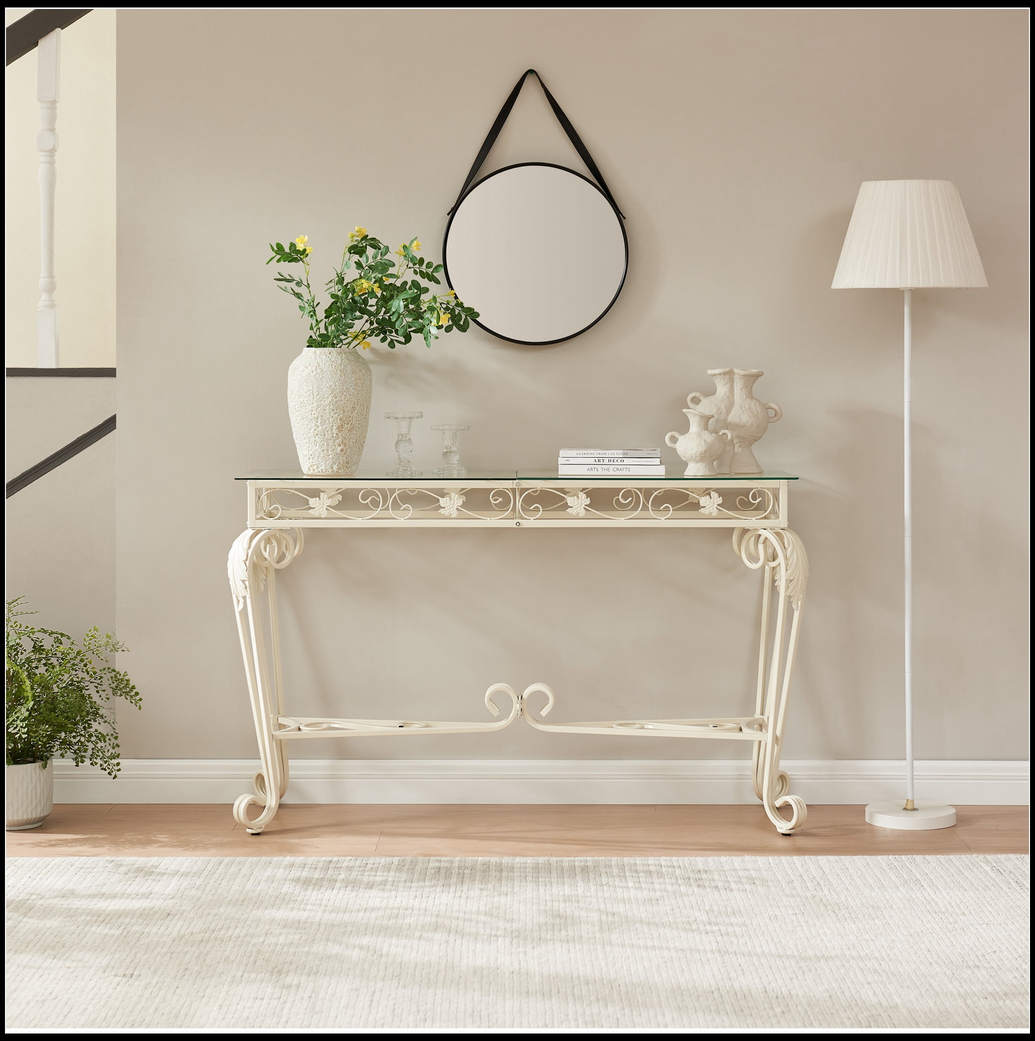 Modern Style Fancy Glass and Metal Table for Entrance, Console Tables ...