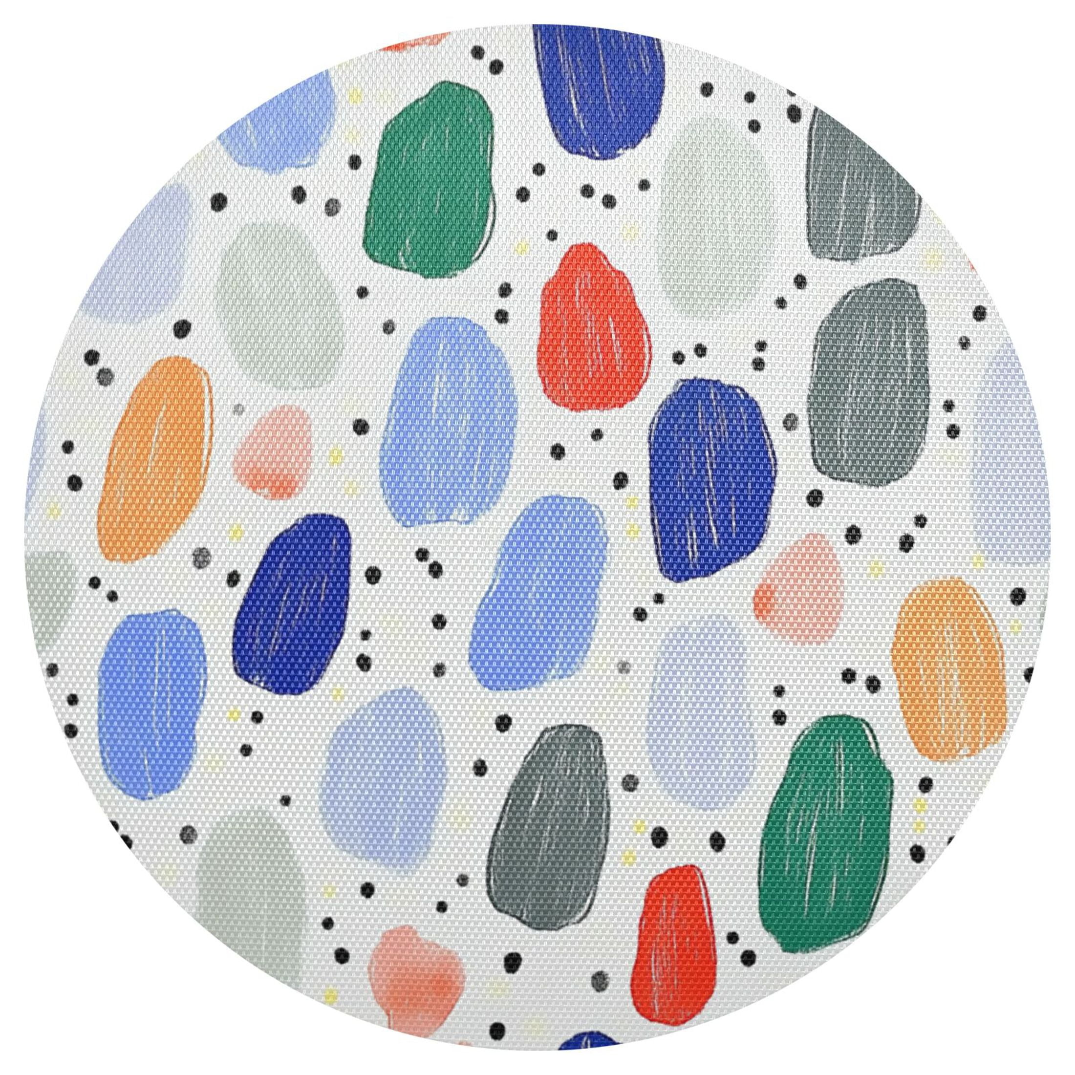 Modern Style Hand Drawn 6-Piece 15.4in Durable PVC Plate Mats, Heat ...