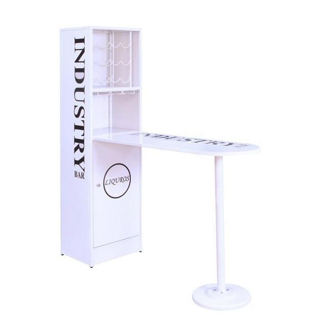 Modern Style Metal Counter Height Table with Wall Storage Cabinet ...