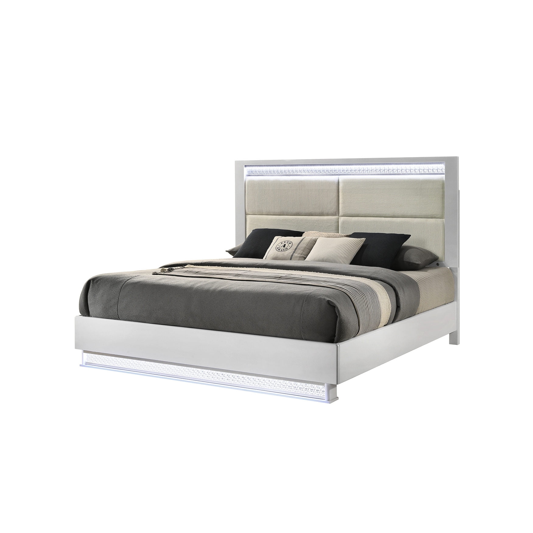 Modern Style Queen Bed with Lighting Accents / Used in Bedroom for a ...