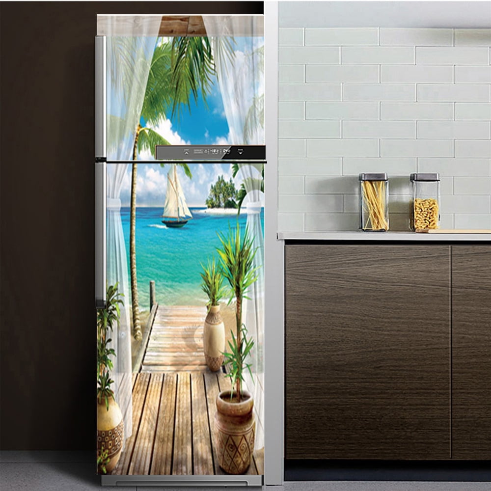 Modern Style Refrigerator Stickers Film Creative Fully Sticky ...