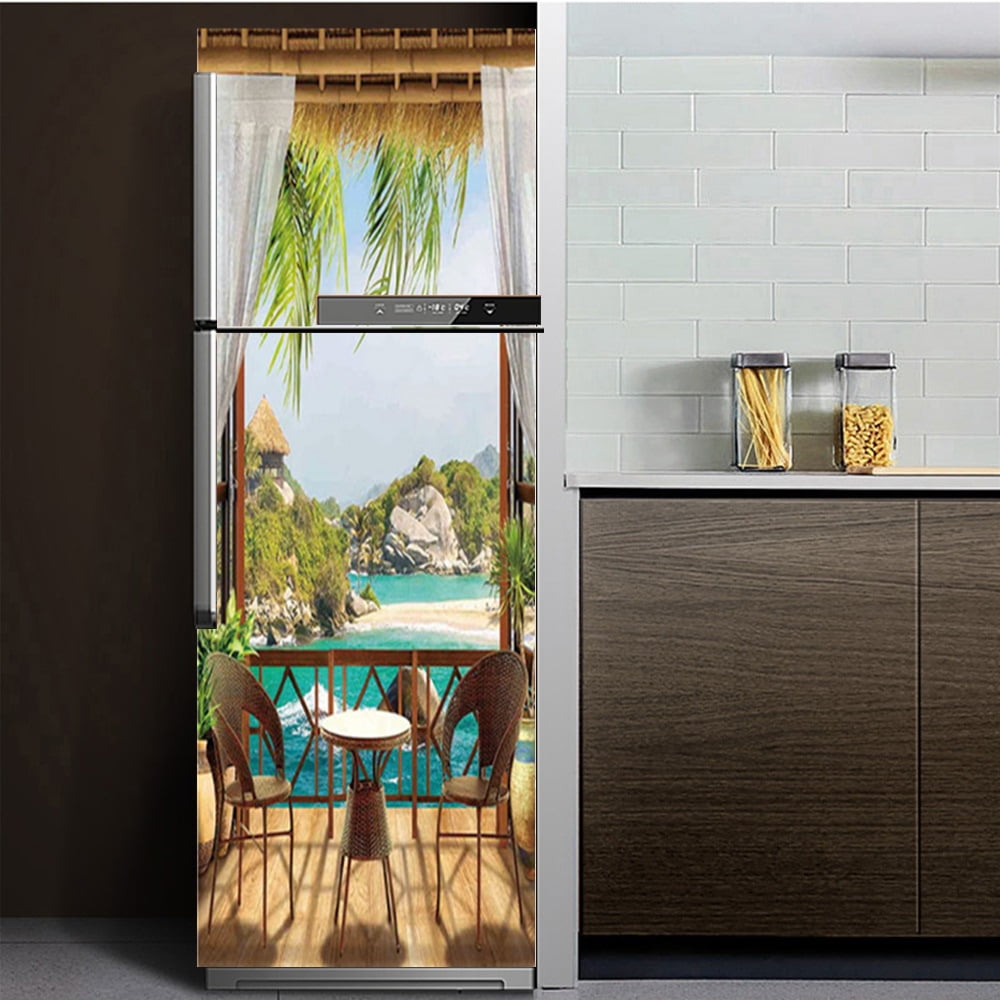 Modern Style Refrigerator Stickers Film Creative Fully Sticky ...