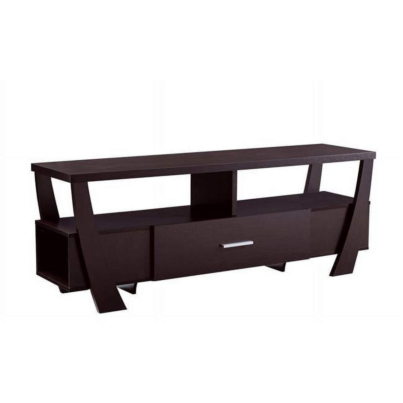 Modern Style TV Stand with 2 Open Shelves & 2 Side Shelves - Brown - 22 ...