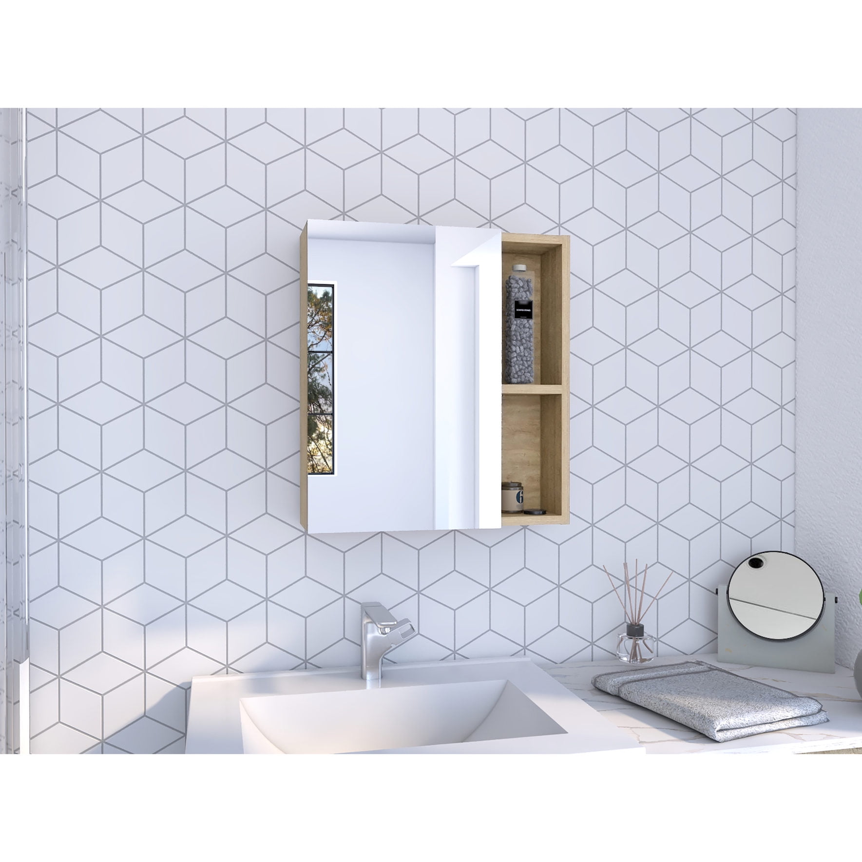 Modern Style - Three Concealed Shelves for Privacy - Bathroom Setting ...