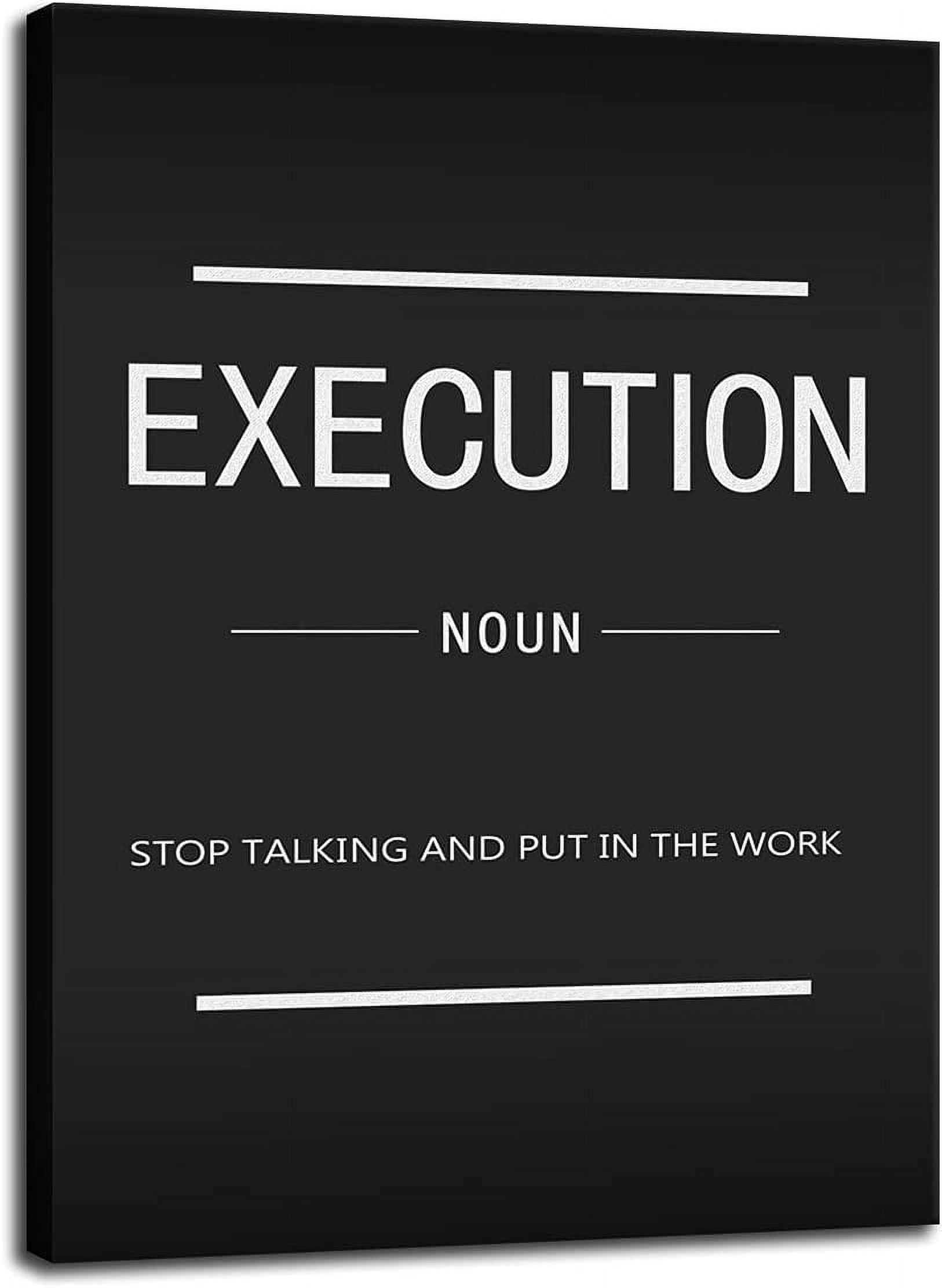 Modern Success Quotes Canvas Wall Art Inspirational Execution Noun ...