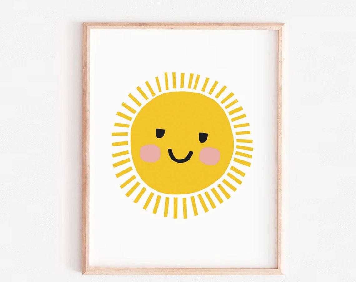 Modern Sunshine Print, Boho Sun Print, Modern Wall Art, Abstract Sun ...