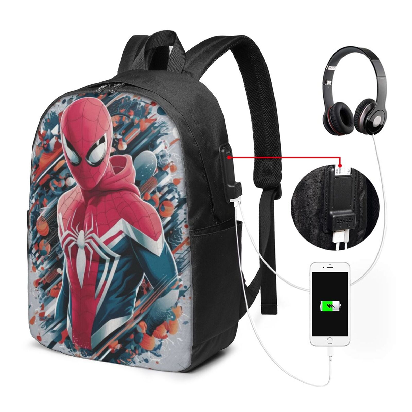 Modern Superhero Spider-Man Large Capacity School & Travel Backpack For ...
