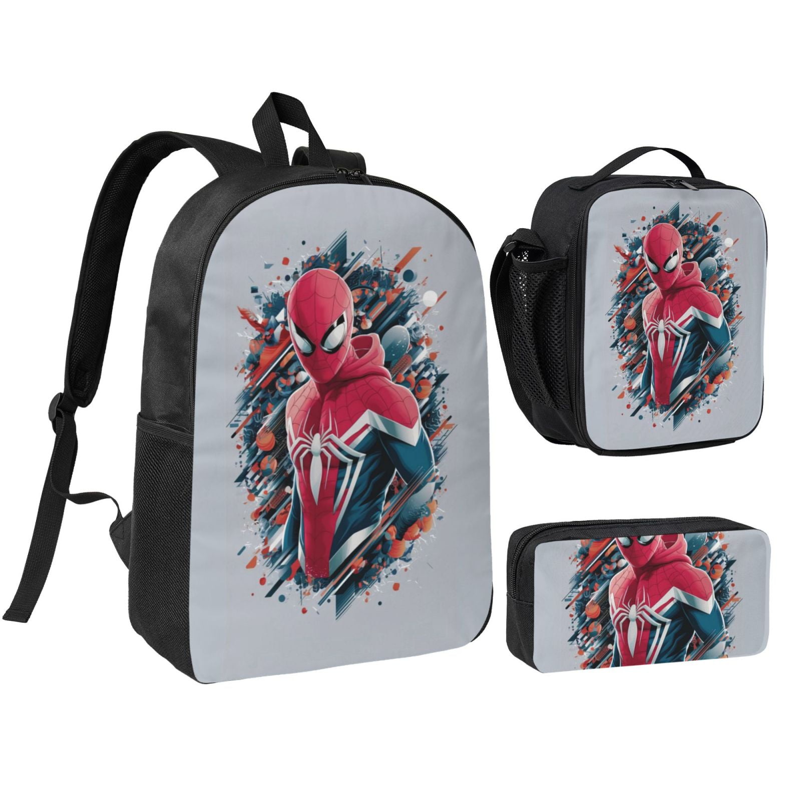 Modern Superhero Spider-Man School Backpack with Lunch Box and Pencil ...