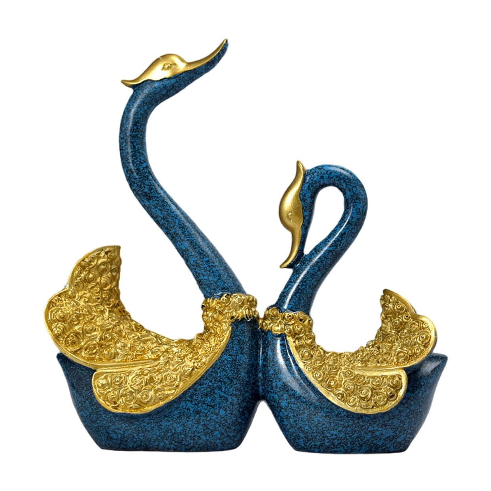 Modern Swan Couple Statues, Durable Resin Animal Sculptures for Indoor ...