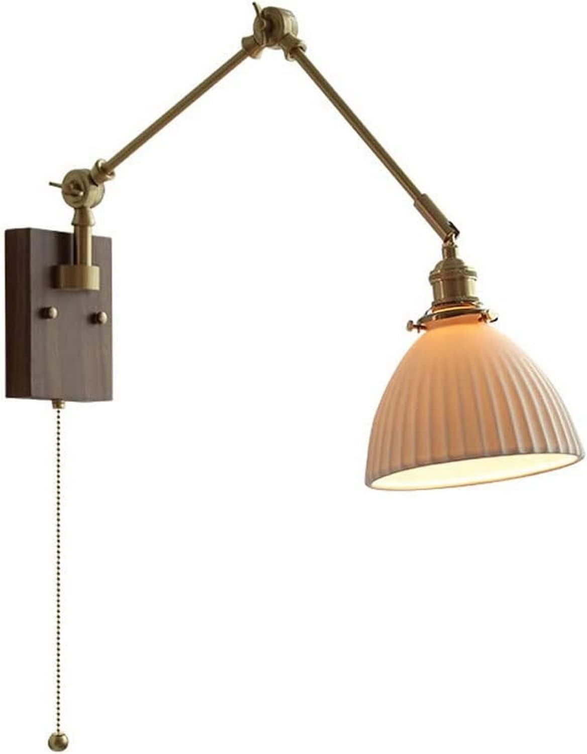 Modern Swing Arm Adjustable Wall Lights Brushed Brass E27 1-Light Wall ...