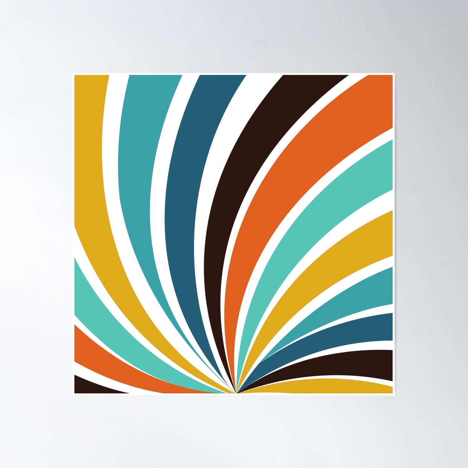 Modern Swirl In Bold Retro Colors Poster Wall Art, Modern Wall Decor ...
