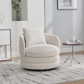 DREAMSIDEA Swivel Barrel Accent Chair, Modern Upholstered Living Room ...