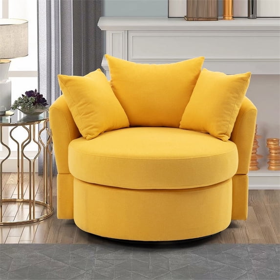 Modern Swivel Accent Chair Barrel Chair Upholstered Sofa Lounge Leisure ...