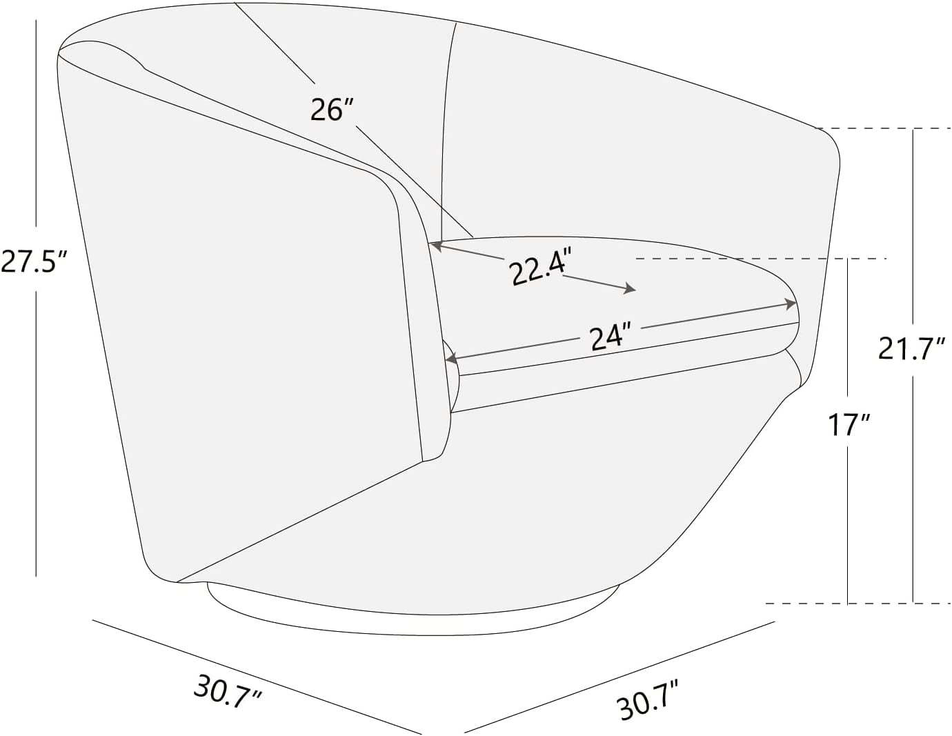 Modern Swivel Accent Chair with Velvet Fabric - Fully Assembled Dark ...