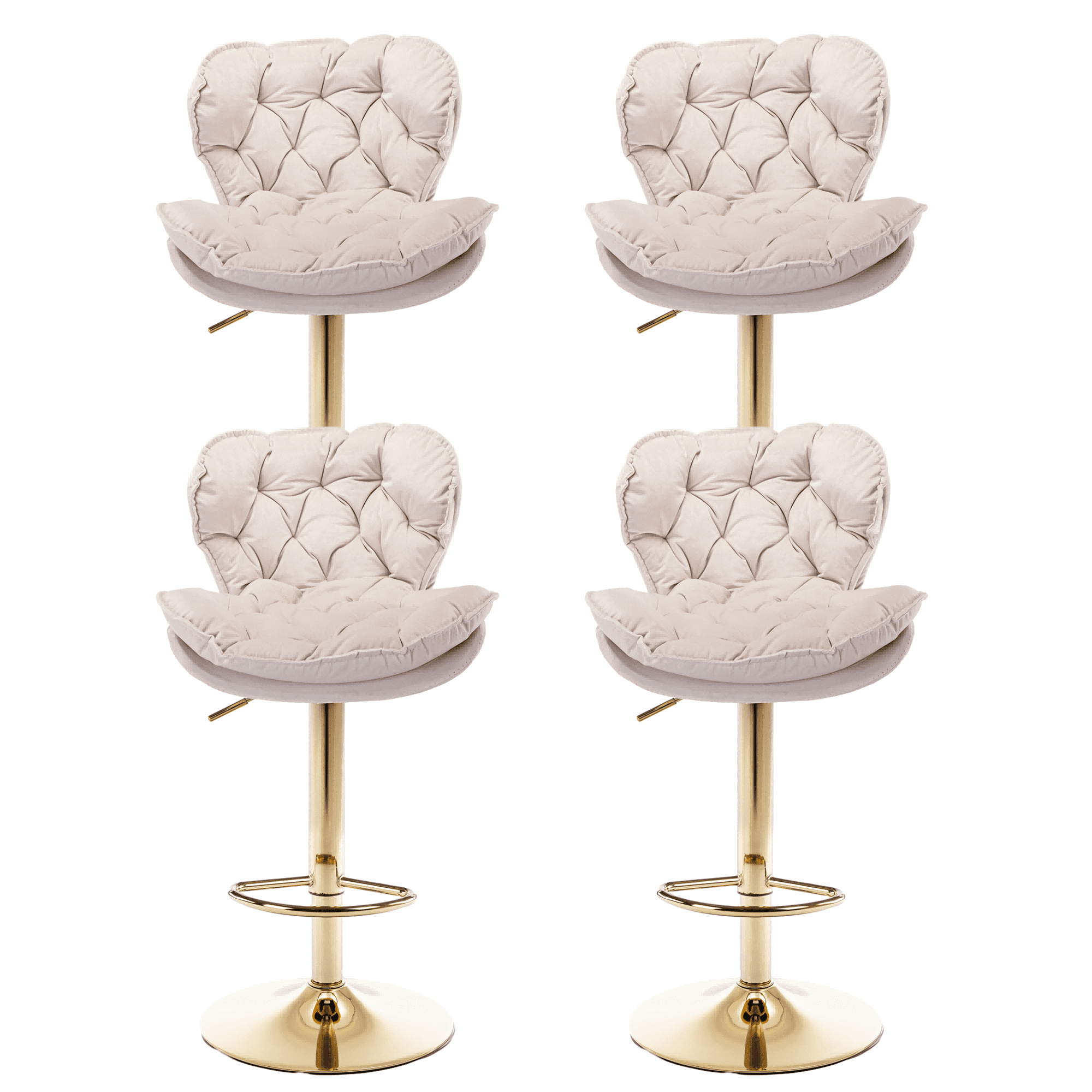 Modern Swivel Bar Stool Chair with Golden Base Adjustable Counter ...