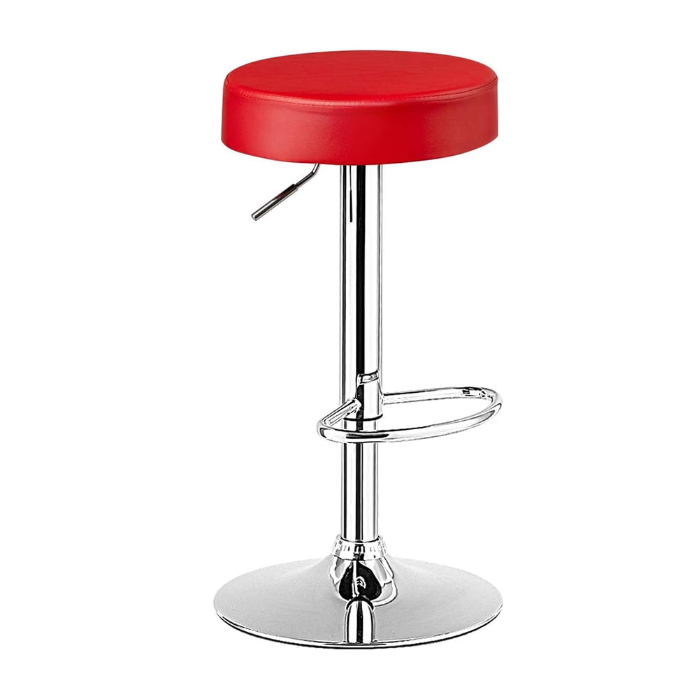 Modern Swivel Bar Stools Set of 2, Backless Round Barstool, Leather ...